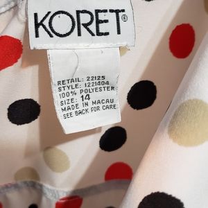 Koret | Tops | Vintage Koret Bold Polka Dot Button Up Blouse 4 | Poshmark